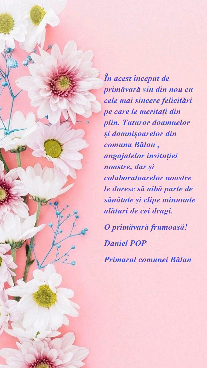 Daniel POP Primarul comunei Bălan:-O primăvară frumoasă! - ZTV.ro ...