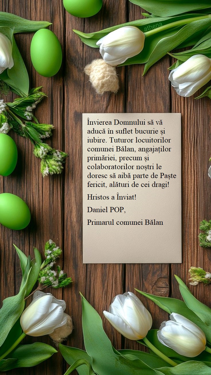 Daniel POP, Primarul comunei Bălan: -Hristos a Înviat! - ZTV.ro - Zalau TV