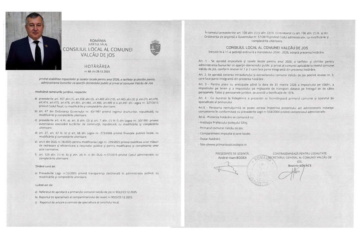 Taxele și impozitele locale pentru anul 2026 NU s-au majorat în comuna ...